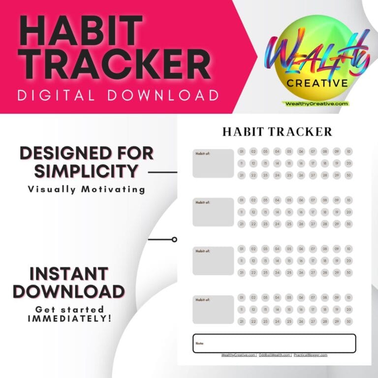 The Ultimate Habit Tracker: 1-Page Printable PDF - Wealthy Creative
