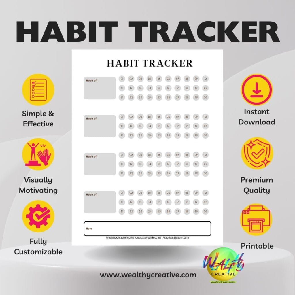 The Ultimate Habit Tracker: 1-Page Printable PDF - The Wealthy Creative